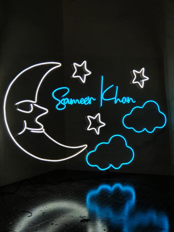 Moon & Stars New Born Baby Neon Sign – SignWaves.Pk